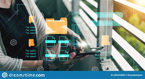 Document Management System Concept Folder And Document Icon Software