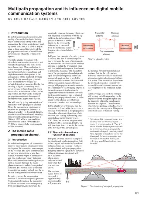 Pdf Multipath Propagation And Its Influence On Digital Mobile Communication Systems