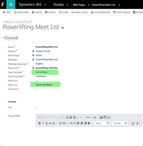 Liquid Part Displaying A List Of Dynamics Records ReadyXRM