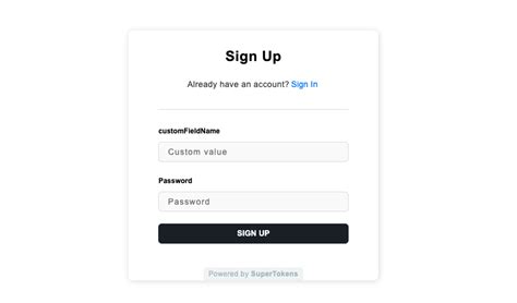 Customising Each Form Field Supertokens Docs
