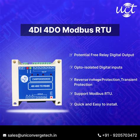 Modbus Rs485 4di4domodbus Converter 4di4doconvertor Modbusdevice 4di4dotors485 Modbusrtu