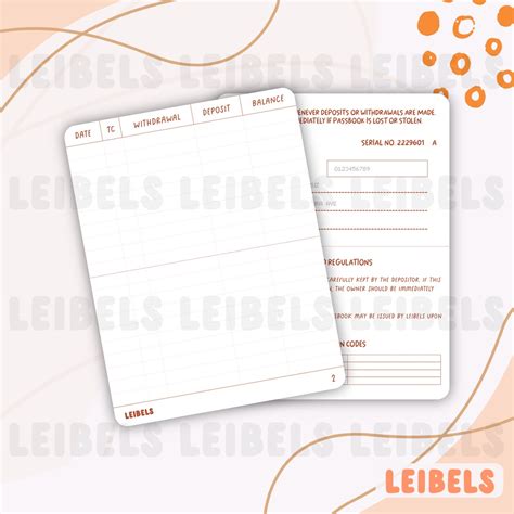 Personalized Savings Passbook Customized Passbook Custom Passbook