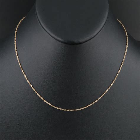 10k Singapore Chain Necklace Ebth