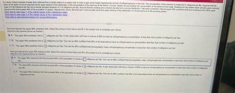 Solved Tolerance Factors For Normal Chegg