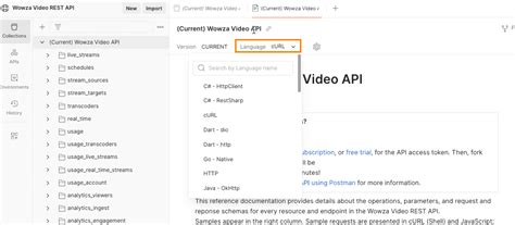 trial the wowza video rest api