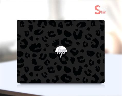 Computer Skins For Hp Personalized Gift For Wife Black Leopard Print Vinyl Decal For Spectre