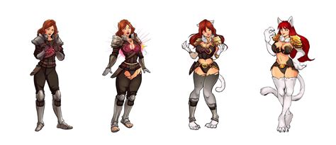 Hypnohub Armor Belt Breasts Brown Eyes Cat Girl Claws Cleavage Comic Female Only Furry Glowing