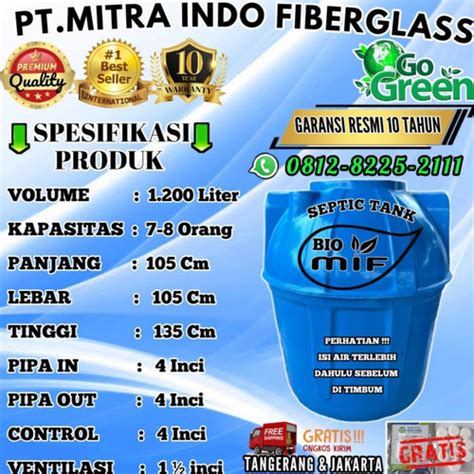 Jual Septic Tank 1200 Liter Kab Tangerang Septic Tank 88 Tokopedia