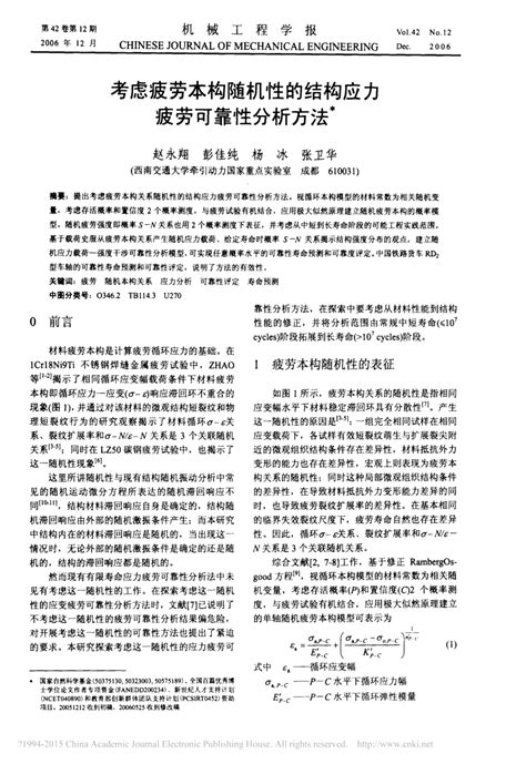Pdf Structural Stress Based Fatigue Reliability Analysis Considering The Random Cyclic