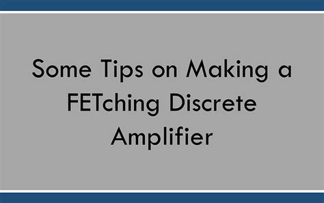 Fetching Discrete Amplifier Linear Systems