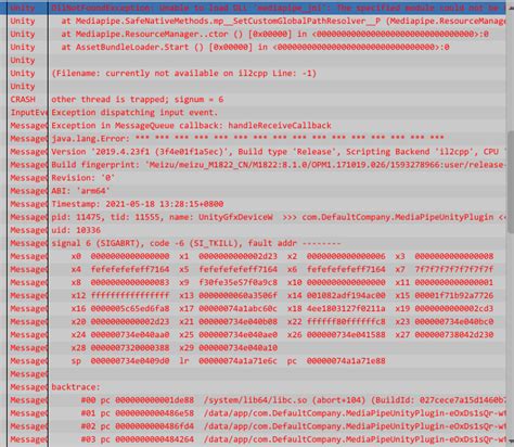 Error Unity Dllnotfoundexception Unable To Load Dll Mediapipejni The Specified Module Could