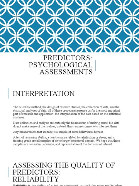 Psychological Assessment Pdf Validity Statistics Test Assessment