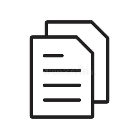 Duplicate Icon Simple Thin Outline Stock Vector Illustration Of Duplication Minimalistic