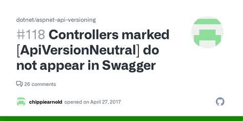 Controllers Marked ApiVersionNeutral Do Not Appear In Swagger Issue