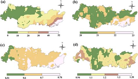 Spatial Distributions Of A The Number Of Fd Occurrences And Mean Bd In