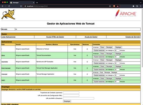 tomcat manager y su configuración arquitectura java