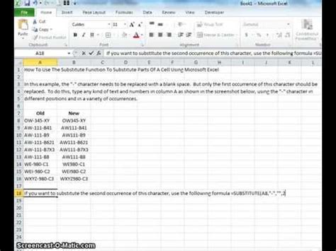 00061 How To Use The SUBSTITUTE Function To Substitute Parts Of A