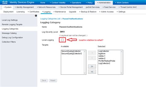 Solved Ise And Local Logs Best Practice Advice Cisco Community