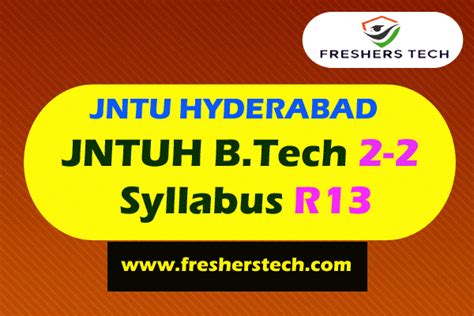 JNTUH B TECH 2 2 Syllabus R13 Books PDF Civil EEE ECE CSE IT ME