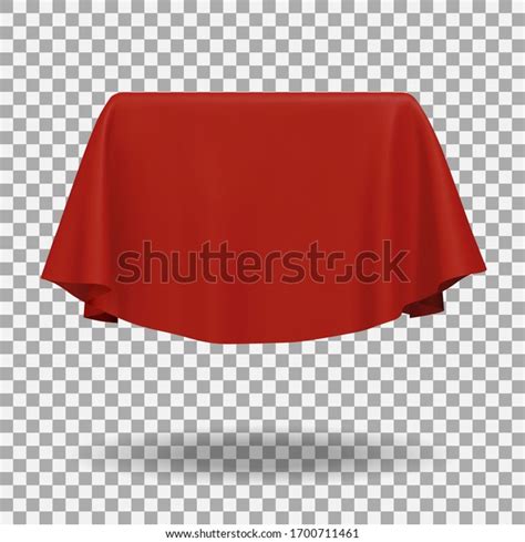 Red Fabric Covering Cube Rectangular Shape Stock Vector Royalty Free