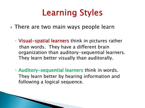 Ppt Visual Spatial Learners Powerpoint Presentation Free Download Id1624932