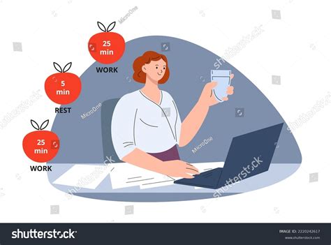 Work Timing Use Pomodoro Technique Successful Stock Vector Royalty