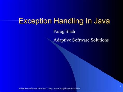 Exception Handling In Java Pptx Programming Languages Computing