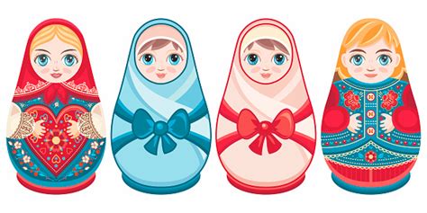 러시아어 중첩 인형 Matryoshka입니다 바부시카 인형입니다 마트레오시카 패밀리 벡터 러시아어 인형입니다 마트리오쉬카는 고립되어 있습니다 마트레오시카 세트 패밀리 러시아