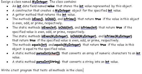 Solved Java Desiqn A Class Named Myintegerthe Class Contains An Int
