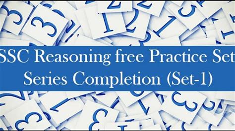 Ssc Reasoning Free Practice Set Series Completion Set 1