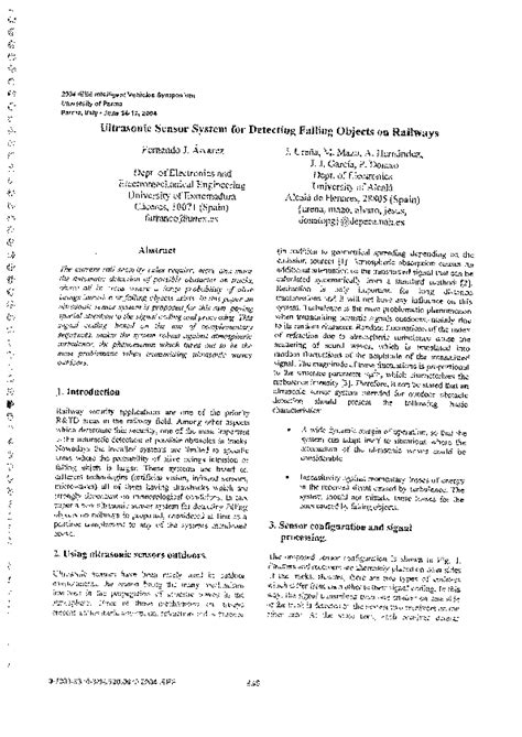 Pdf Ultrasonic Sensor System For Detecting Falling Objects On Railways