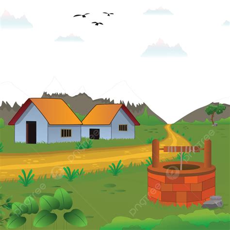 풍경 지역 벡터 일러스트 레이 션의 시골 한 지방 도시 풍경 Png 일러스트 및 벡터 에 대한 무료 다운로드 Pngtree