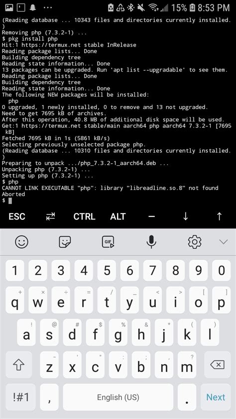 Cannot Link Executable Php Library Libreadlineso8 Not Found Aborted · Issue 3480
