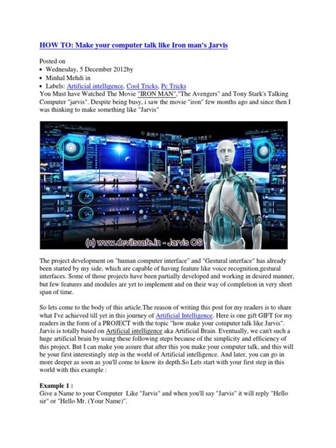 Jarvis Iron Man Computer