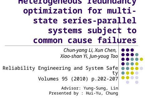 ppt heterogeneous redundancy optimization for multi state series