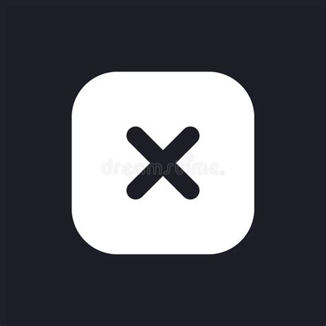 Close Button Dark Mode Glyph Ui Icon Stock Vector Illustration Of Cross Filled 262799198