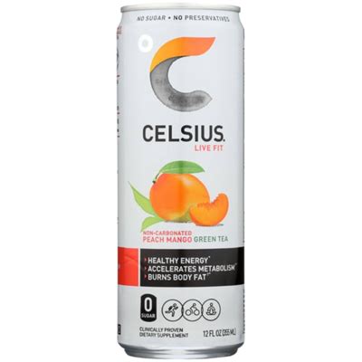 Celsius Peach Mango Green Tea 12oz Order Online For Delivery Or