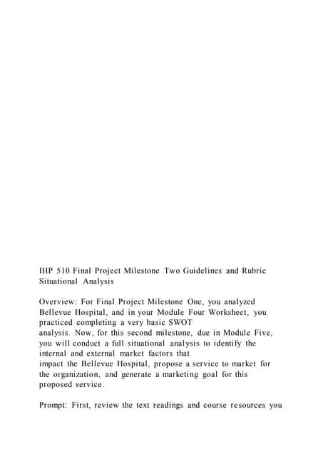 Ihp 510 Final Project Mile Docx