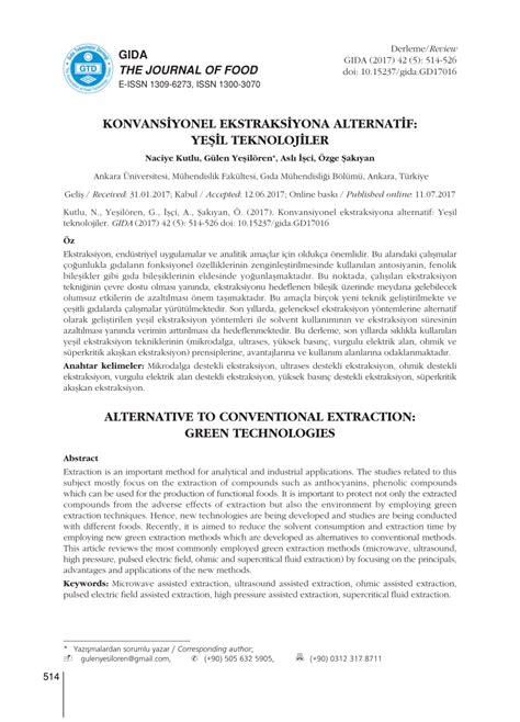 Pdf Alternative To Conventional Extraction Green Technologies