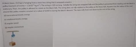 Answered A Block Mass 3 0 Kg Is Hanging From… Bartleby