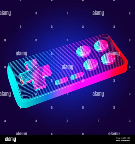 Gamepad Abstract Retro Game Console Controller Outline Vector Illustration Of Wireless Video