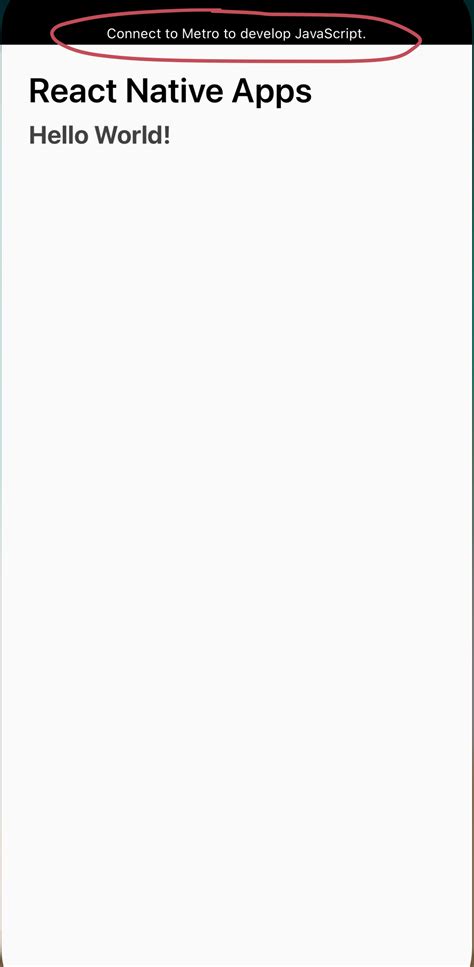 How To Remove The Connect To Metro To Develop Javascript In React