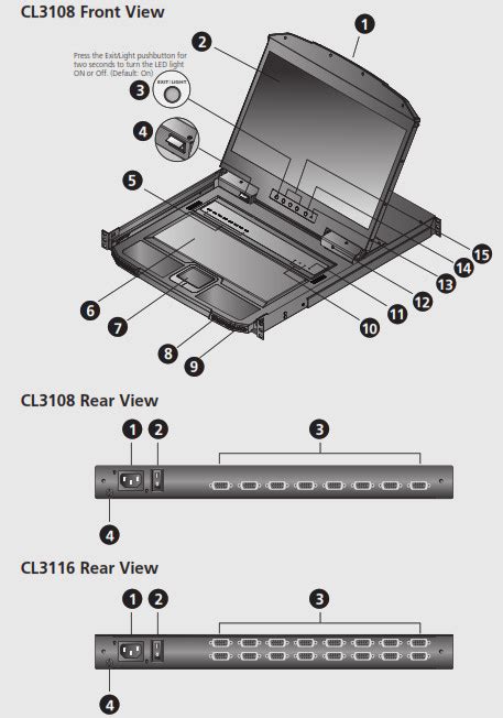 Aten Cl3108 8 16 Port Short Depth Ps 2 Usb Vga Single Rail Widescreen Lcd Kvm Switch User Guide