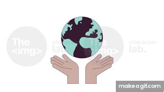 Hands Holding Planet Globe Line D Animation On Make A GIF