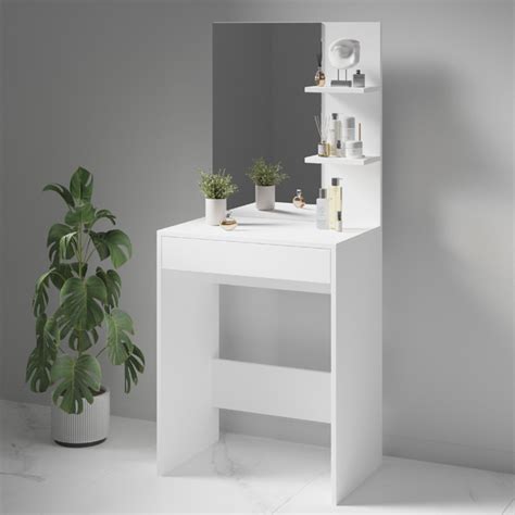 Туалетний стіл для макіяжу з висувною шухлядою столик із дзеркалом та поличками з ДСП S 14b