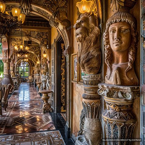 Ai创作图欧式宫殿走廊 券柱式外廊 欧式宫殿室内装饰 柱式外廊 宫殿室内景观设计 欧洲建筑装饰 西方建筑精美雕塑 西斯廷艺术长廊 欧洲建筑室内 走廊柱子文化 欧式建筑走廊 梵宫室内装饰 金壁