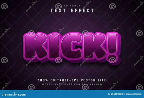 Kick Text Effect Cartoon Style Stock Vector Illustration Of Effect Text 256128833