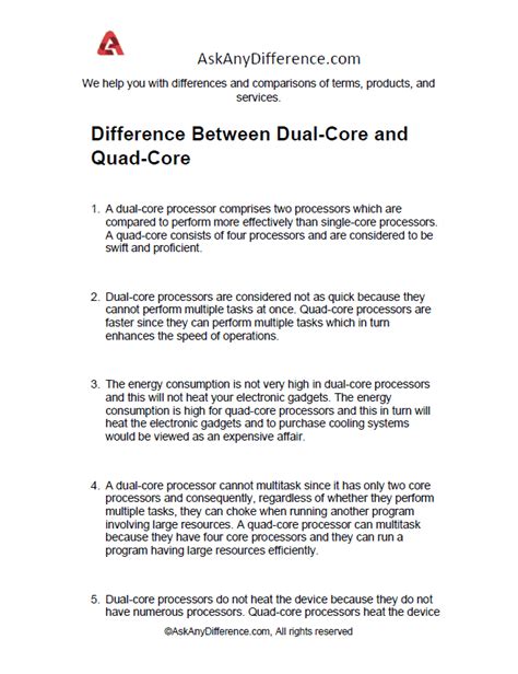 Difference Between Dual Core And Quad Core