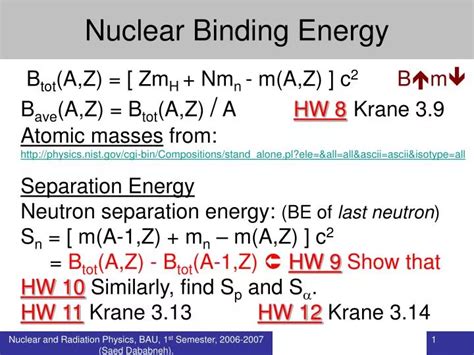 PPT Nuclear Binding Energy PowerPoint Presentation ID