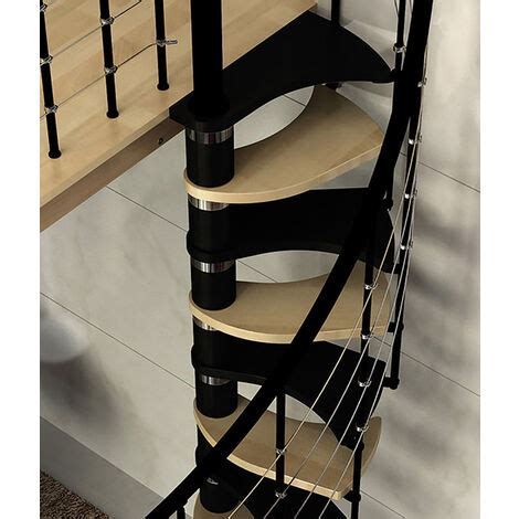 Scale Industriali Gain Place 12 Gradini Nero Et Legno Diametro 1 40m TRIO140 BN 12